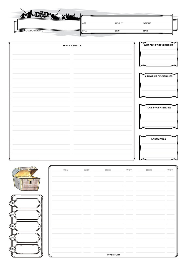 Character sheet design - Matty P