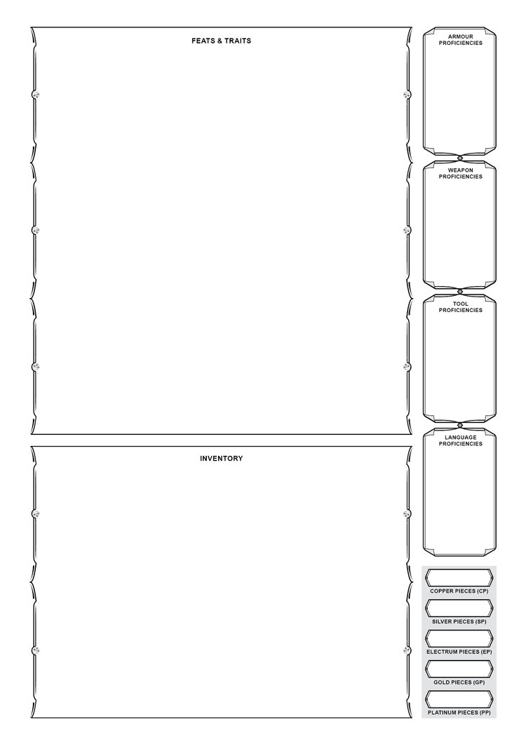 Character sheet design - Matty P