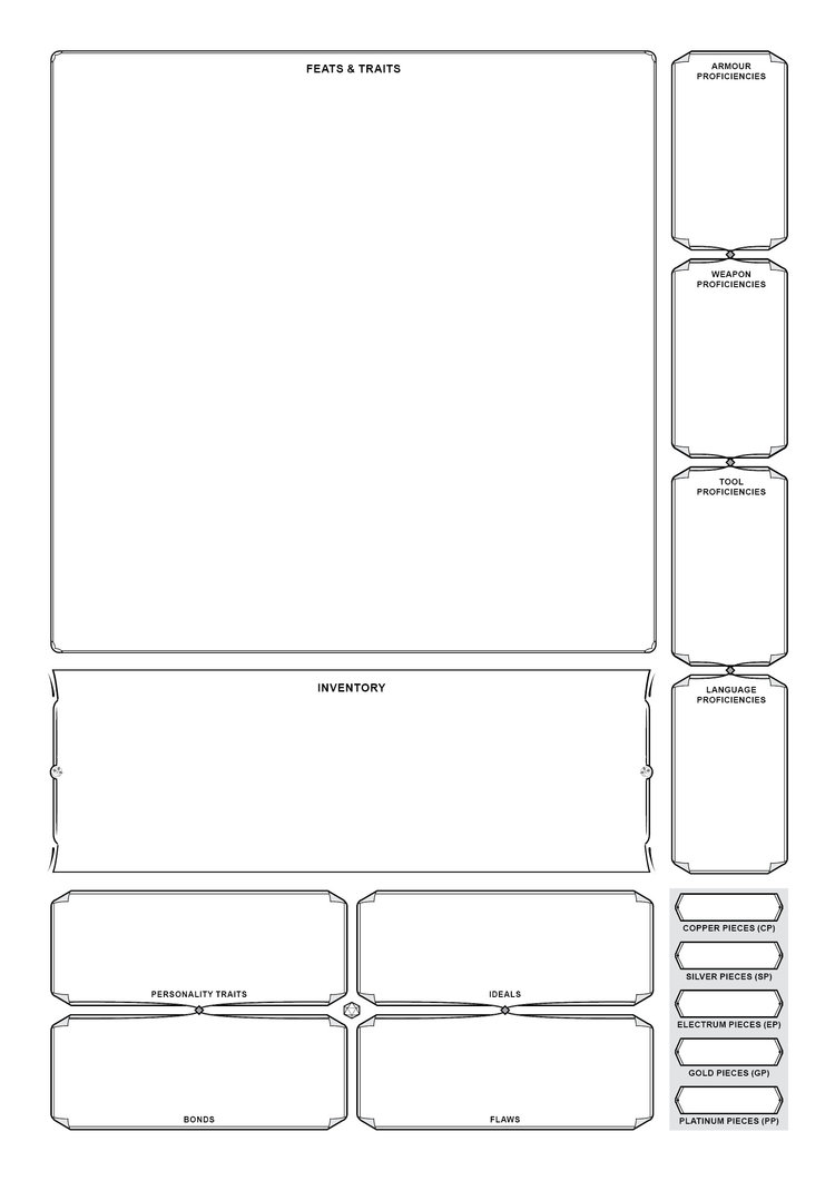 Character sheet design - Matty P